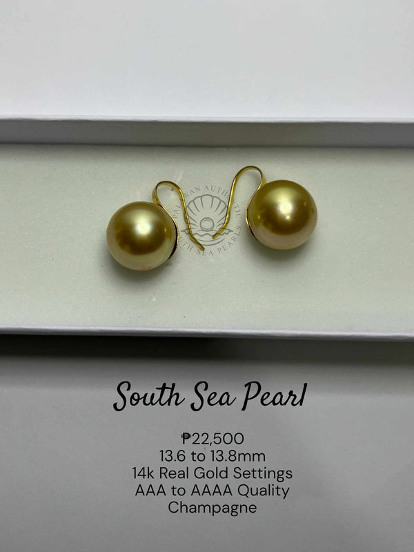 New Arrival! 13.6 to 13.8mm Palawan Authentic Champagne Color South Se ...